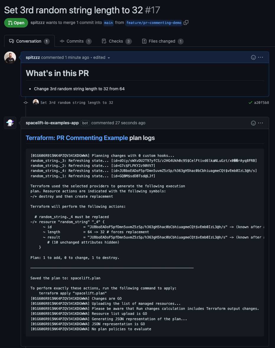 Pull Request Comments - Spacelift Documentation
